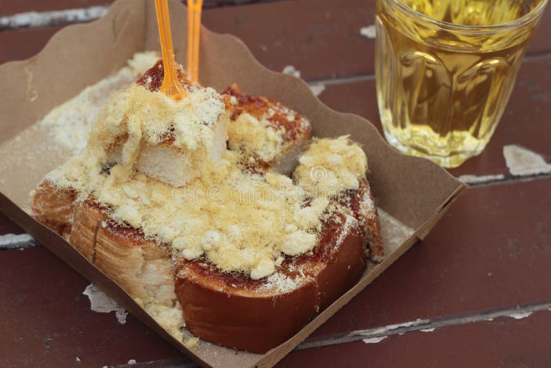 Toast Sprinkle Dry Pork and Chilli Paste. Stock Photo - Image of ...