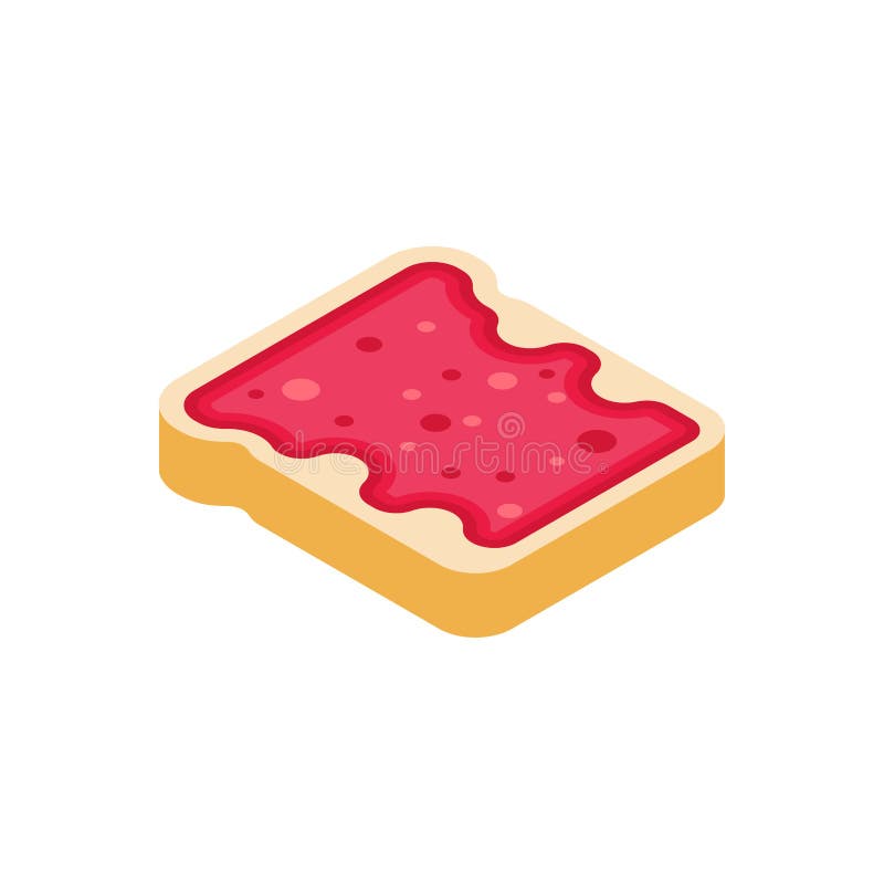 Toast with Strawberry Jam Pixel Art. Pixelated Bread Slice 8bit. Food ...