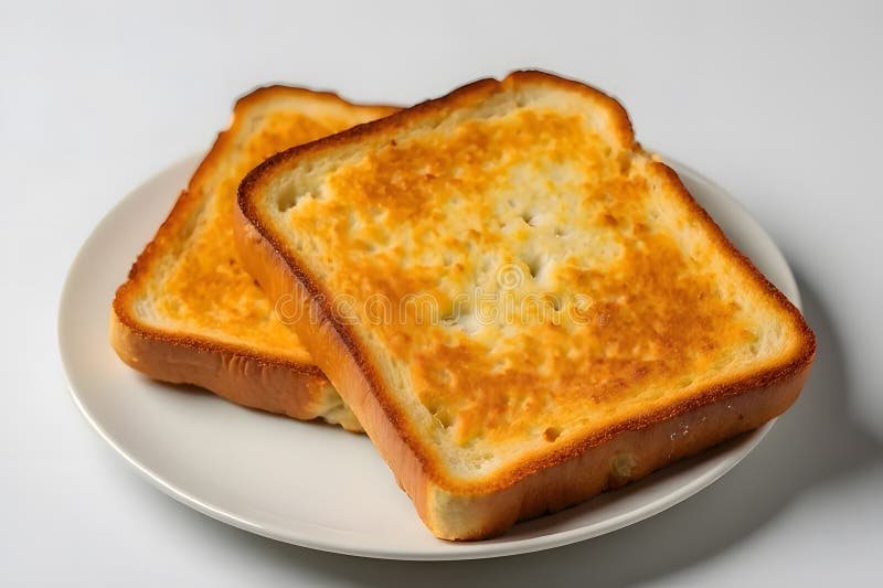 Toast with Strawberry Jam on a White Plate, Next To Milk for Breakfast ...