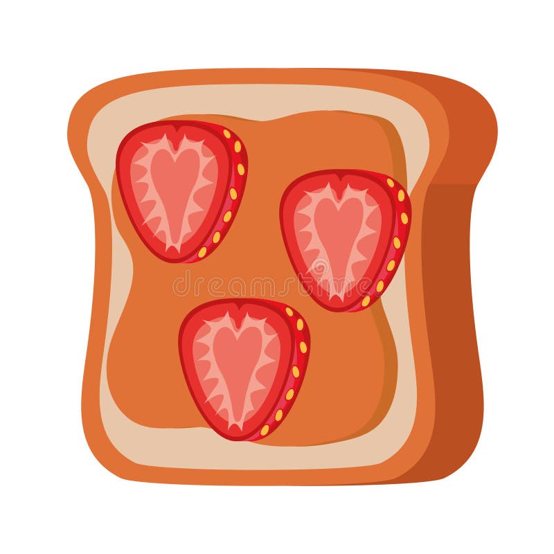 Toast with Strawberry Jam Pixel Art. Pixelated Bread Slice 8bit Stock ...