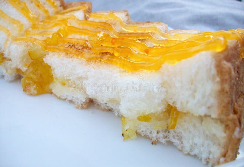 Toast Topped with Orange Marmalade Stock Photo - Image of dessert ...