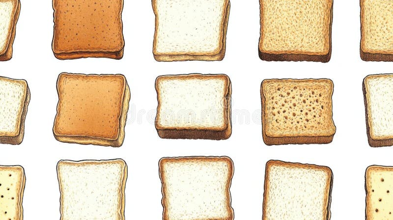 Toast Types, a Visual Guide Stock Illustration - Illustration of bread ...