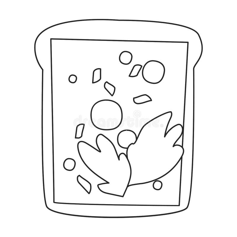 Toast Vector Icon.Outline Vector Icon Isolated on White Background ...