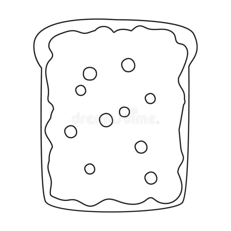Toast Vector Icon.Outline Vector Icon Isolated on White Background ...