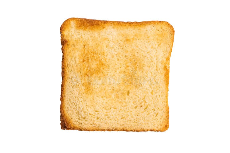 Toast from White Bread Isolated on White Background. Top View Stock ...