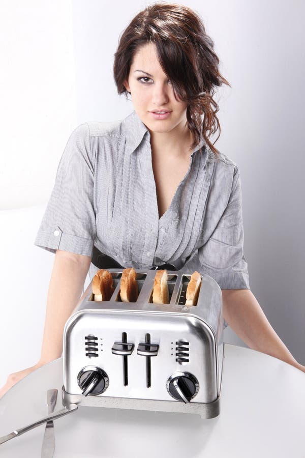 Toasted stock image. Image of pretty, breakfast, girl - 15589905