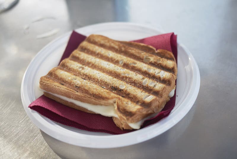 Toasted bread with cheese stock image. Image of cuisine - 127237117