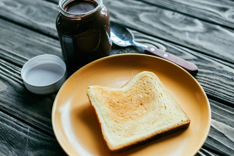 Toasted Bread and Chocolate Spread Stock Image - Image of nutrient ...