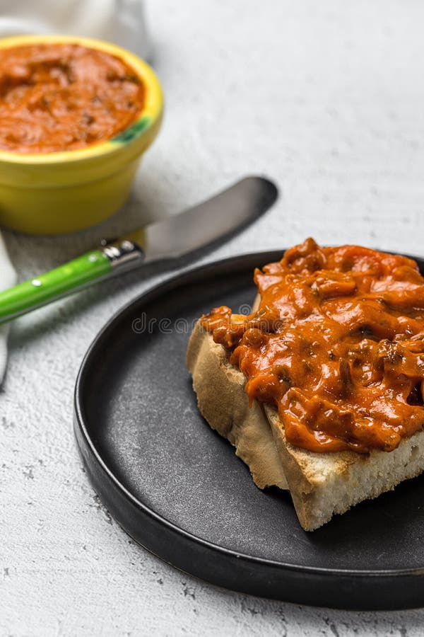 Toasted Bread with Different Pates. Stock Image - Image of appetizing ...