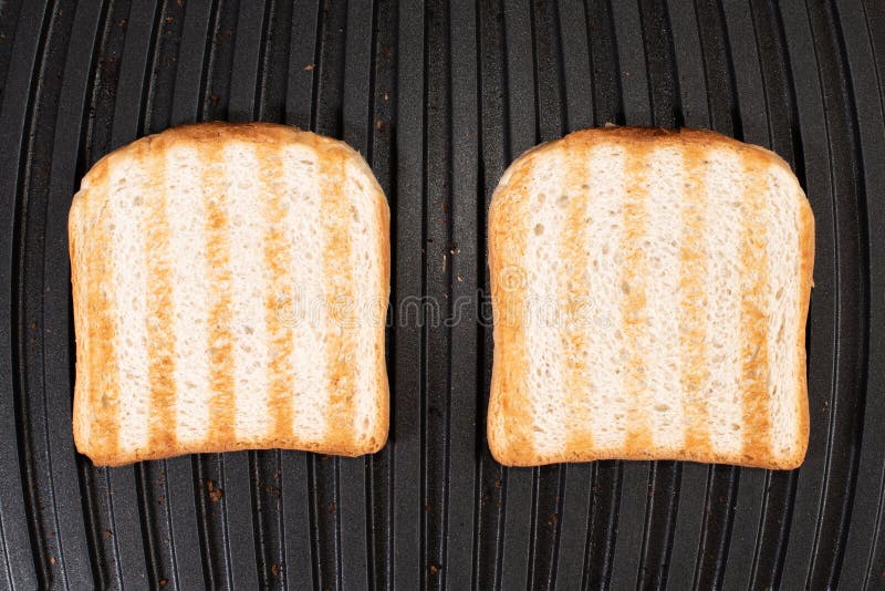 Toasted Bread on the Electric Grill. Grilled Bread Stock Image - Image ...
