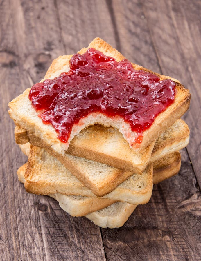 Toasted bread with Jam stock photo. Image of brown, slices - 37432740