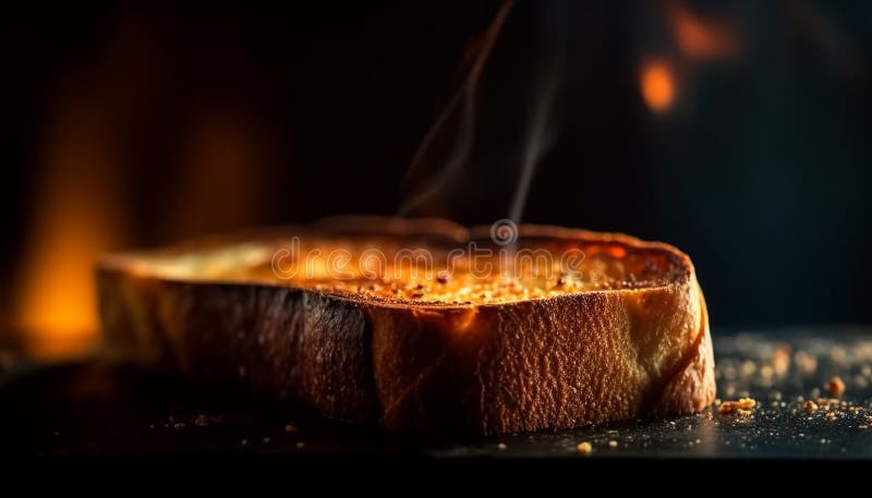 Toasted Bread with Melted Butter, Ready To Eat Generated by AI Stock ...