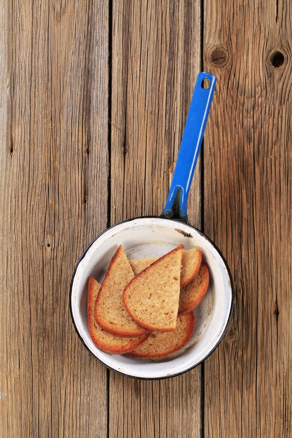 Toasted bread in a pan stock image. Image of crunchy - 22374265