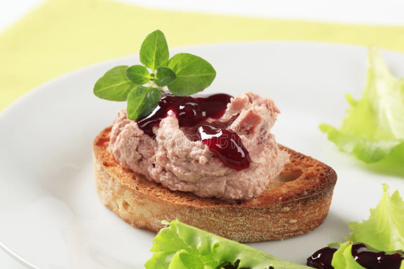 Toasted bread with pate stock image. Image of chicken - 29037957