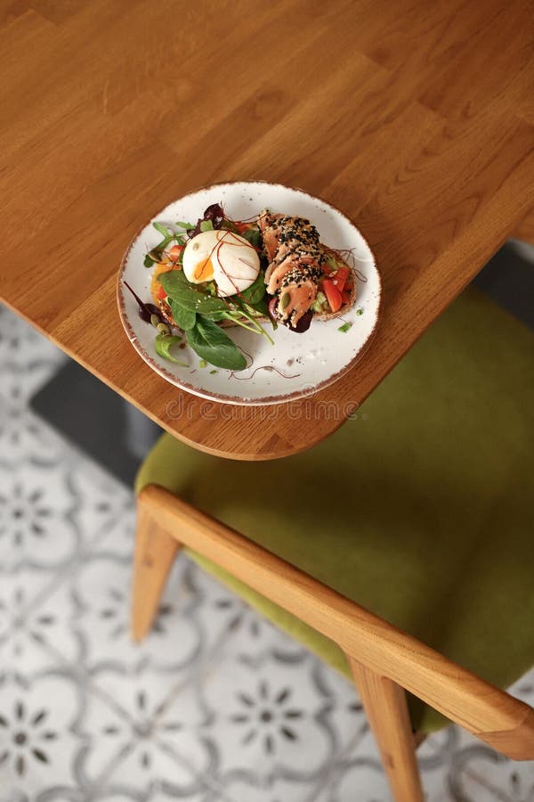 Toasted Bread Sandwich with Red Fish and Egg Stock Photo - Image of ...