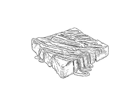 Toasted Bread with Sauce, Hand Draw Sketch Vector. Stock Vector ...