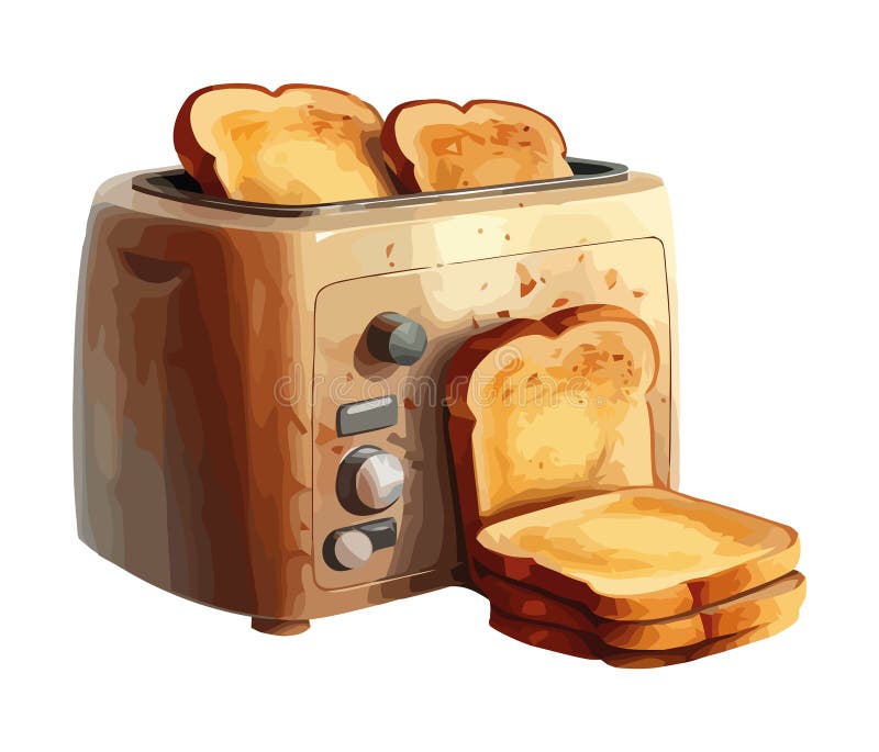 Toasted Bread in Toaster, Ready for Sandwich Stock Vector ...