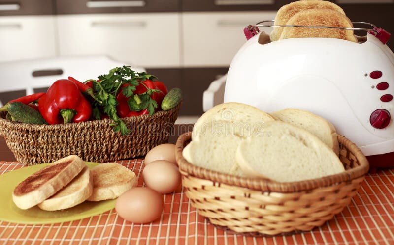 Toasted Bread and Vegetables for Breakfast Stock Image - Image of bread ...