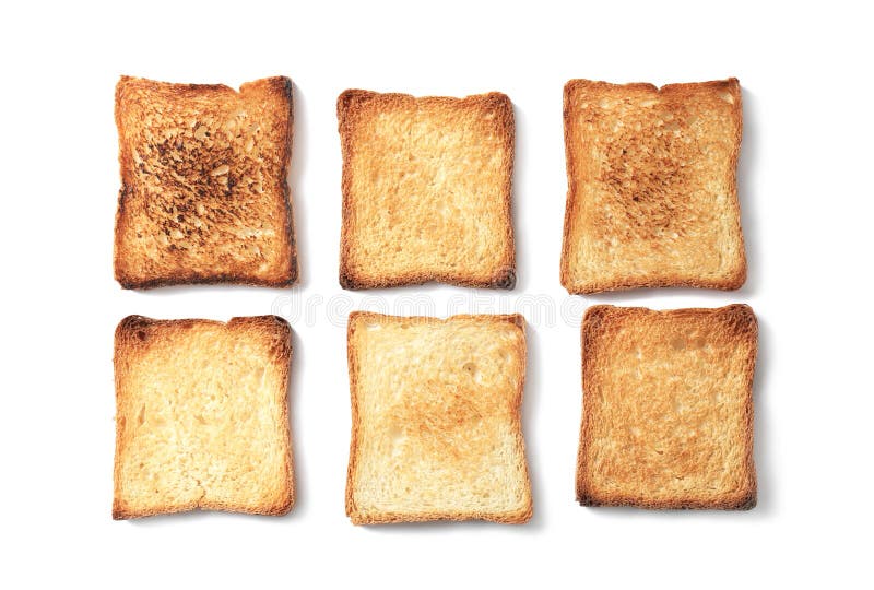 Toasted Bread on White Background Stock Photo - Image of healthy ...