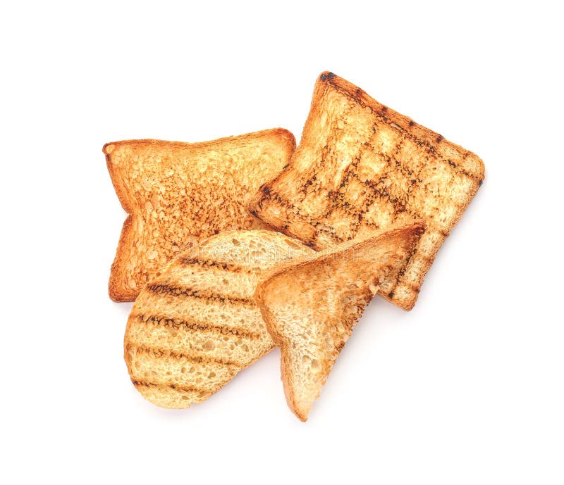 Toasted Bread on White Background Stock Photo - Image of wheat, healthy ...