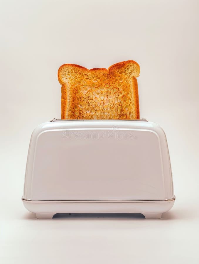 Toasted Bread in White Toaster. Generative Ai Stock Illustration - Illustration of white ...