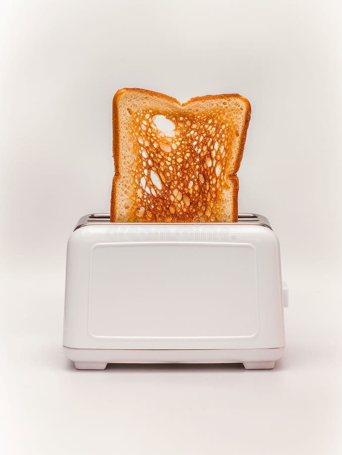 Toasted Bread in White Toaster. Generative Ai Stock Illustration ...