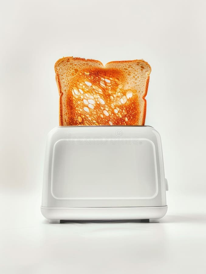 Toasted Bread in White Toaster. Generative Ai Stock Illustration ...