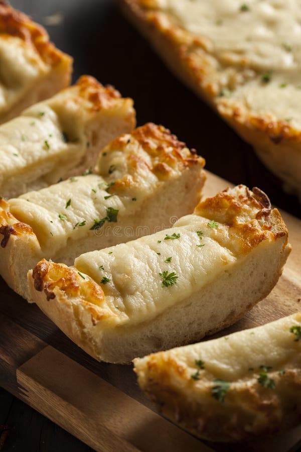 Toasted Cheese and Garlic Bread Stock Image - Image of warm, lunch ...