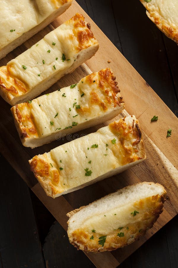 Toasted Cheese and Garlic Bread Stock Photo - Image of warm, delicious ...