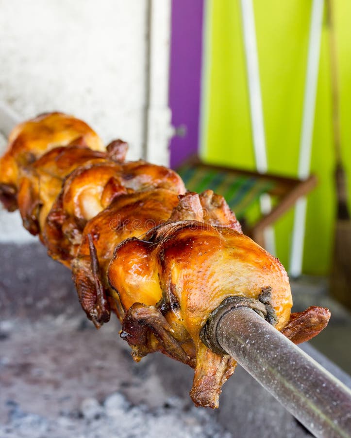 Toasted Chicken in Charcoal Grills Stock Image - Image of roasted, meat ...