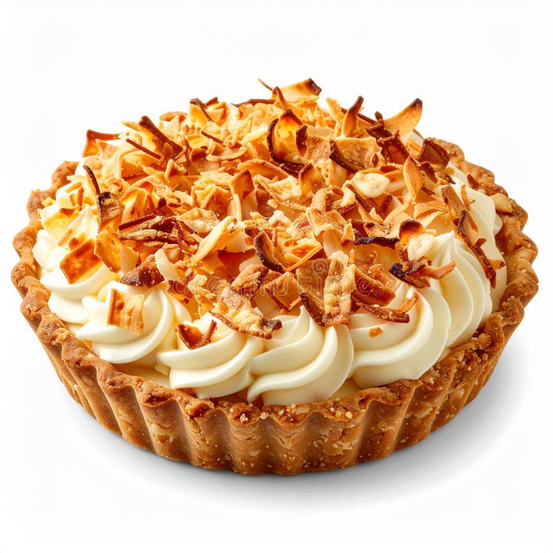 Toasted Coconut Cream Pie with Flaky Crust Stock Illustration ...