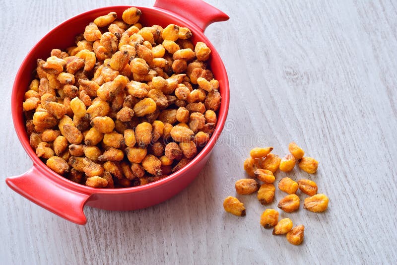 Toasted corn. stock image. Image of snack, salty, nutritious - 58988483