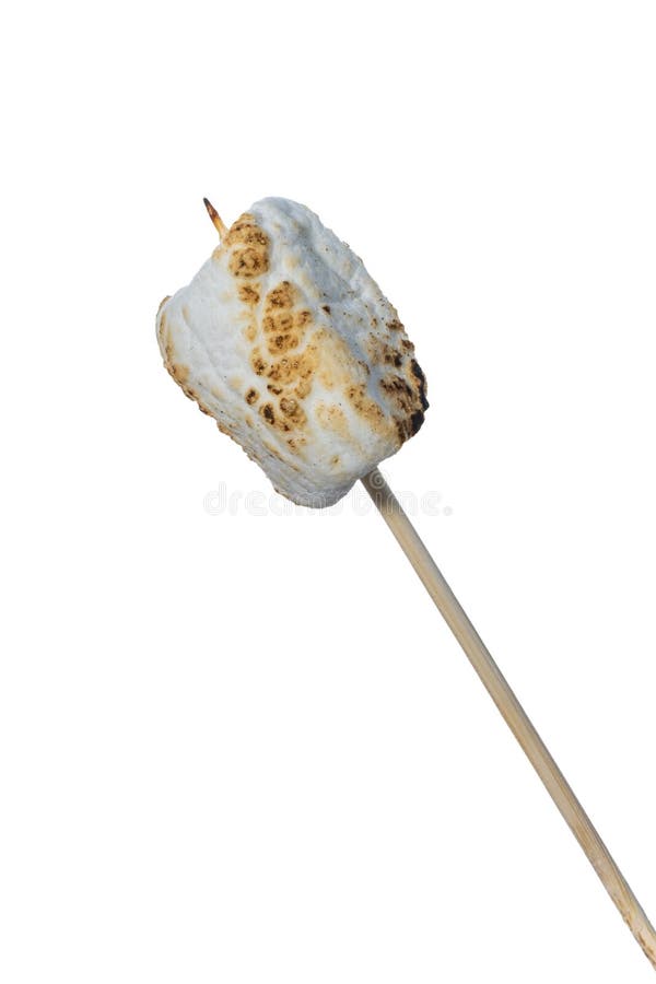 Toasted Marshmallow Over White Stock Image - Image of sugar, puffy ...