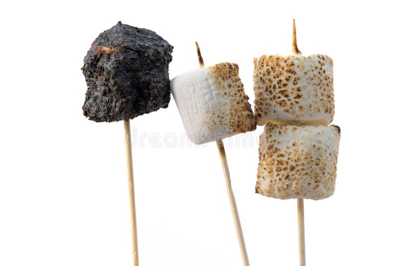 Toasted Marshmallows on a White Background Stock Image - Image of ...