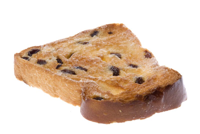 Toasted Raisin Bread Slice Isolated Stock Image - Image of sliced ...