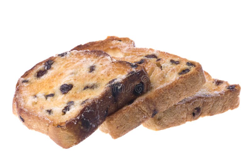 Toasted Raisin Bread Slices Isolated Stock Photo - Image of bread ...