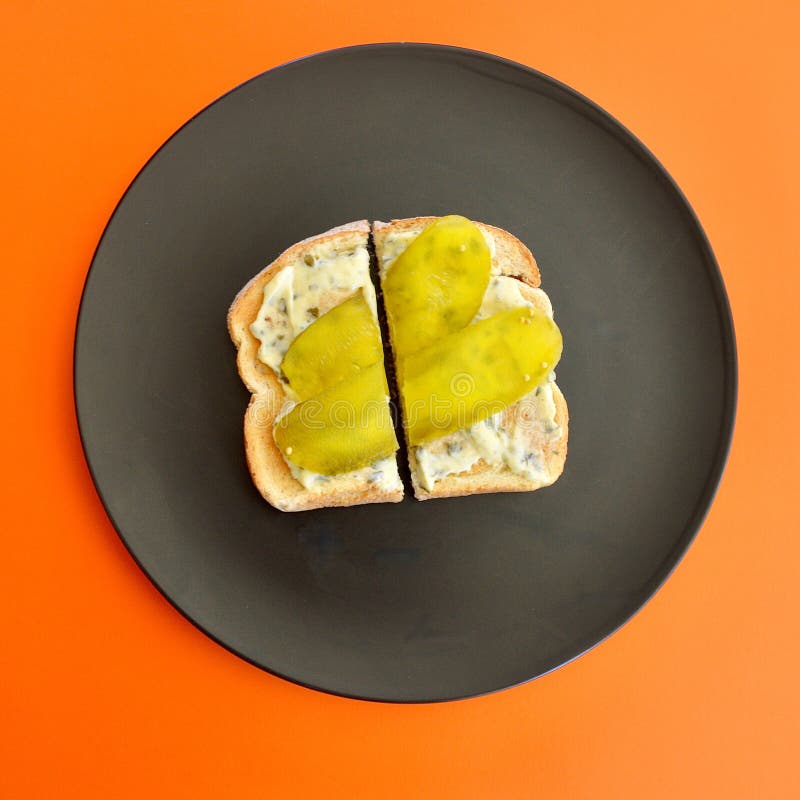 Toasted Rustic White Bread with a Sour Cream and Chives Spread Stock ...