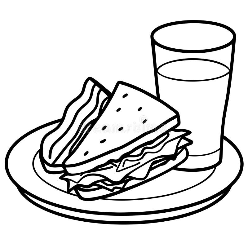 Toasted Sandwich with Bacon, Lettuce, Tomatoes on a Plate Water Stock ...
