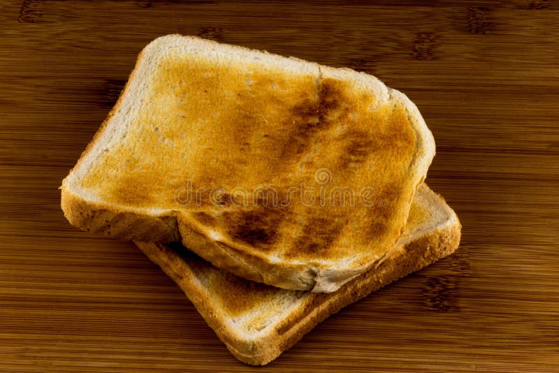 Toasted White Bread on a Wooden Surface Stock Image - Image of crust ...