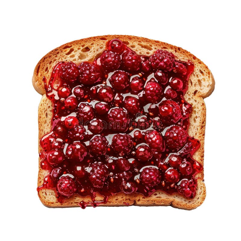Toasted Whole Wheat Bread Slice with Raspberry Jam Spread Stock Photo ...