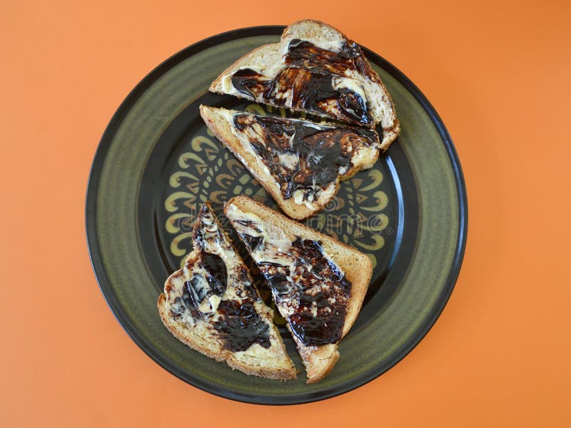 Toasted Wholemeal Bread with Butter and Vegemite Stock Photo - Image of ...
