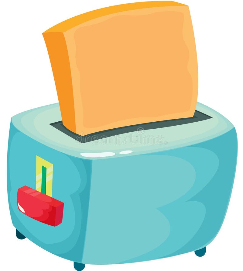 Cartoon Toaster with a Toast Stock Vector - Illustration of appliance ...