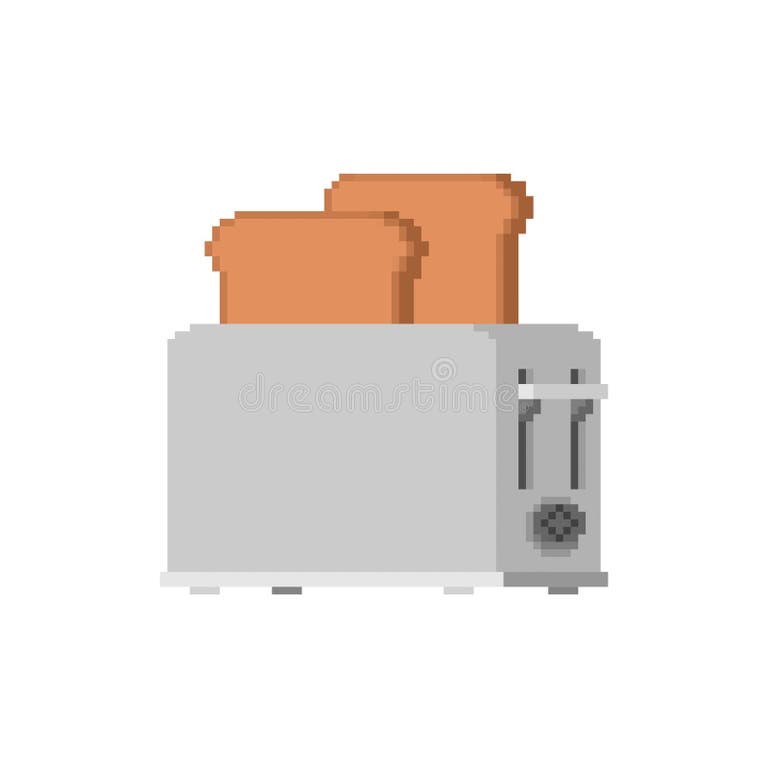 Toaster and Bread Pixel Art. 8 Bit Food Pixelated Stock Vector ...
