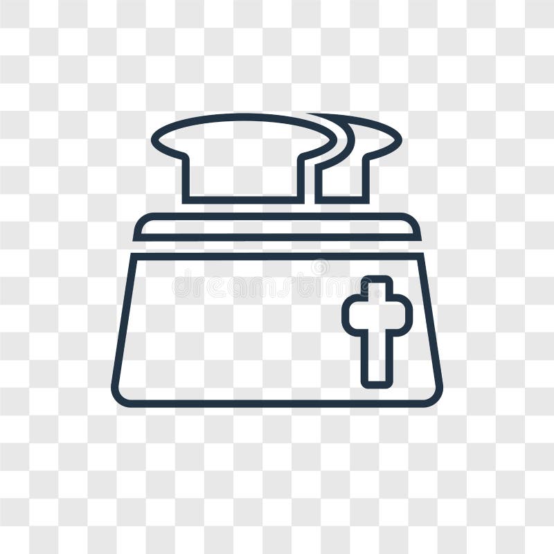 Toaster Concept Vector Linear Icon Isolated on Transparent Background ...