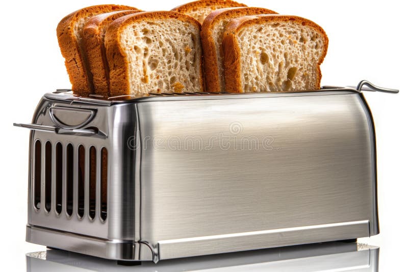 A Toaster Filled with Four Slices of Bread, Ready for Use Stock Image ...
