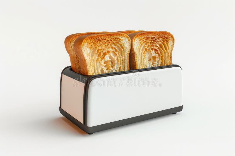 A Toaster with Four Slices of Bread Inside, Ready To Be Toasted Stock ...
