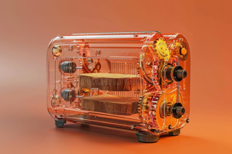 Toaster with Gears and a Bread Inside with Generative AI Stock Photo ...