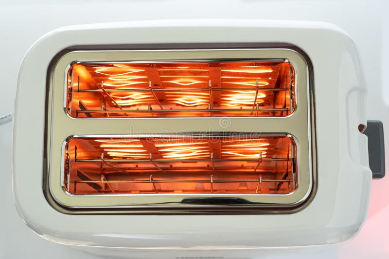 Toaster with Hot Heating Elements. Top View Stock Image - Image of ...