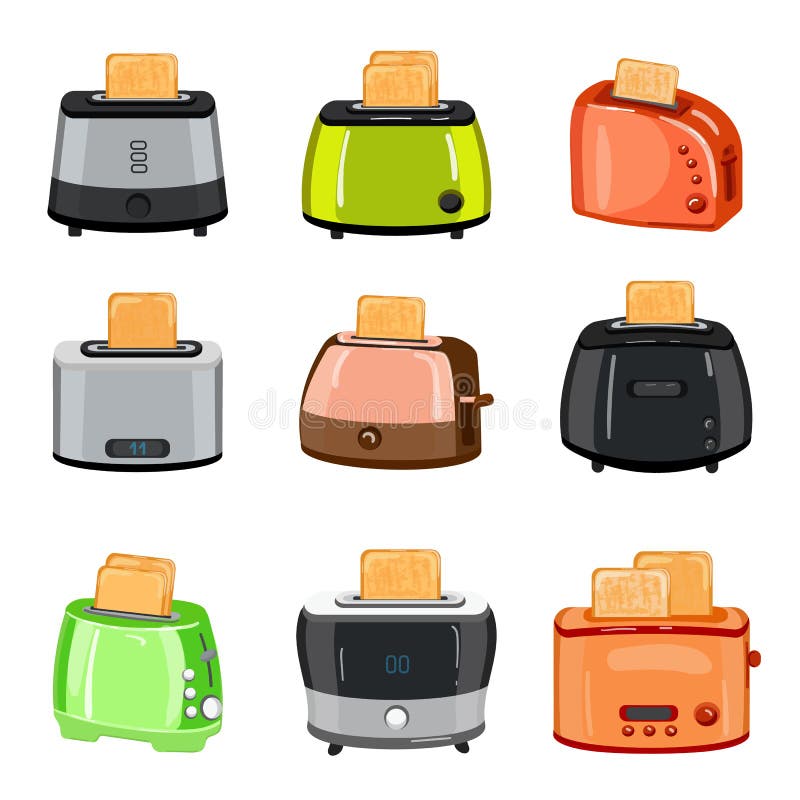 Toaster Icon Cartoon Vector. Kitchen Toast Stock Vector - Illustration ...