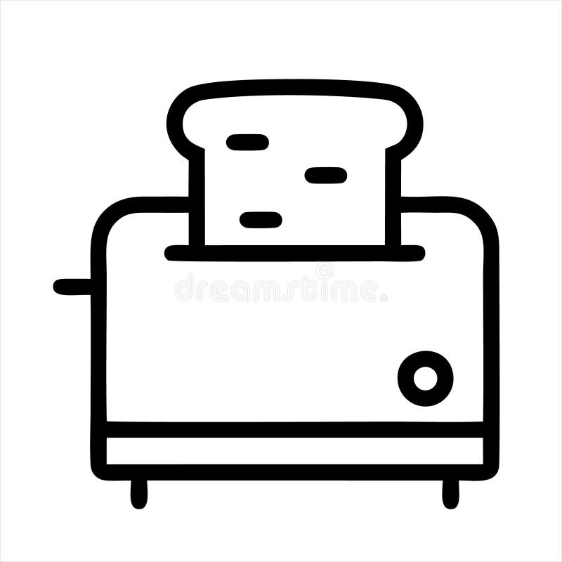 Toaster Icon Isolated on White Background. Toaster Icon Thin Line ...